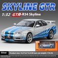 1:32 Nissan GTR R34 Skyline Supercar Alloy Metal Diecast Car Model ...