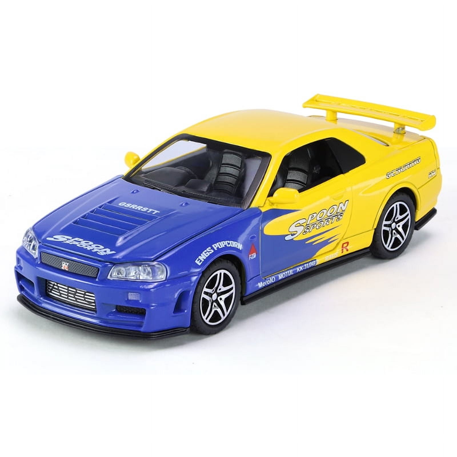 1:32 Nissan Skyline GTR R34 JDM Racing Car Toy Model Diecast Metal GT-R Spoon Sport Miniature ...