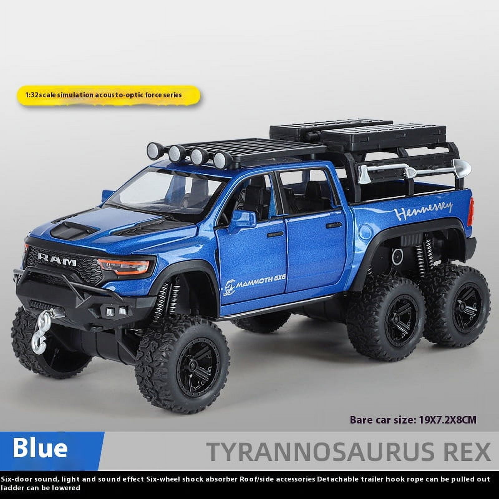 1:32 RAM 1500 TRX 6X6 Tyrannosaurus Rex , Pickup Alloy Car Model Sound ...