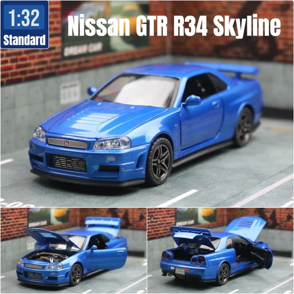 1:32 Scale Die-Cast Sports Car Model, Street Racing Replica with ...