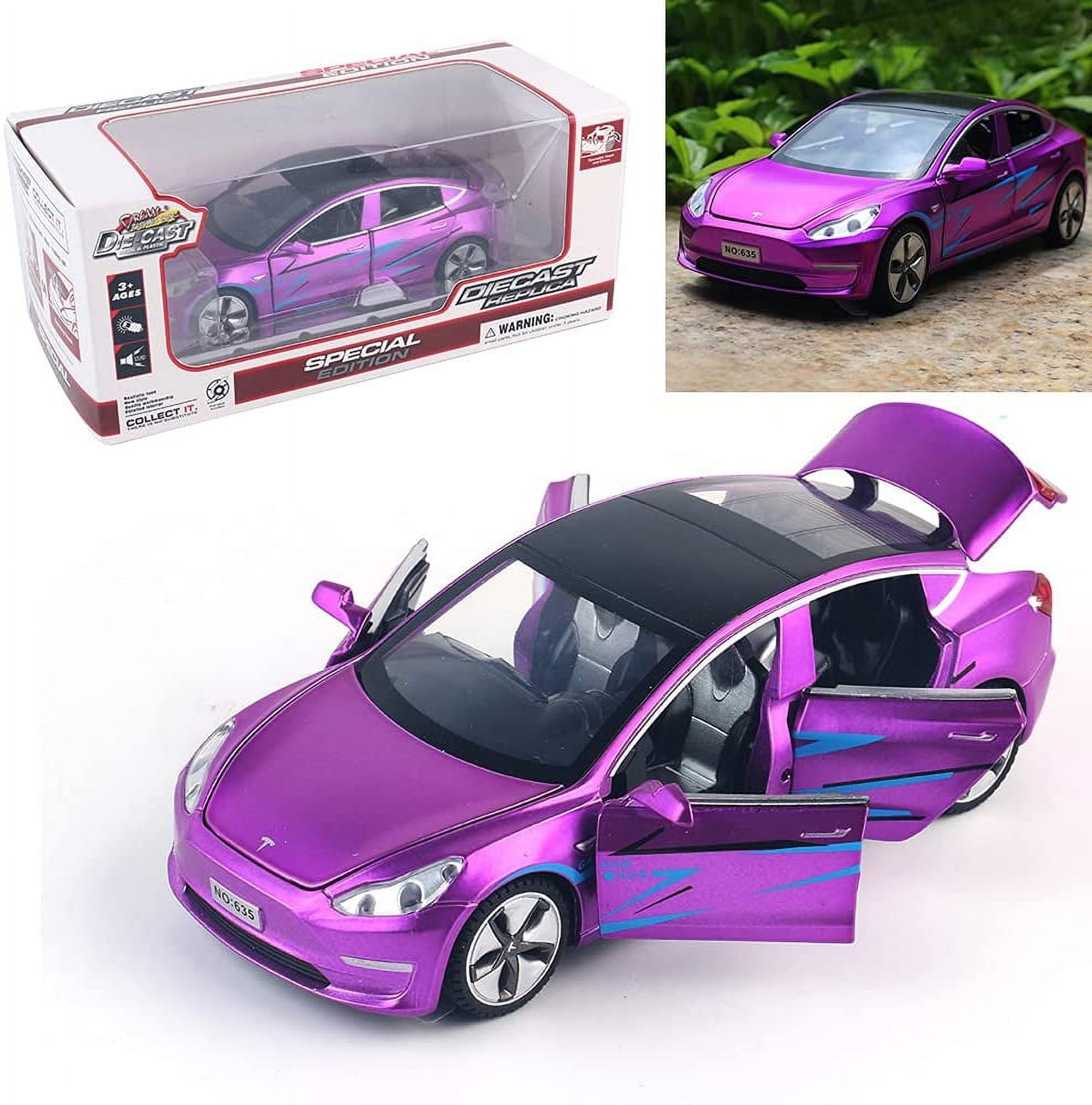 Tesla 1:32 Scale Model 3 Alloy Diecast Toy Car with Lights, Music, Pull ...