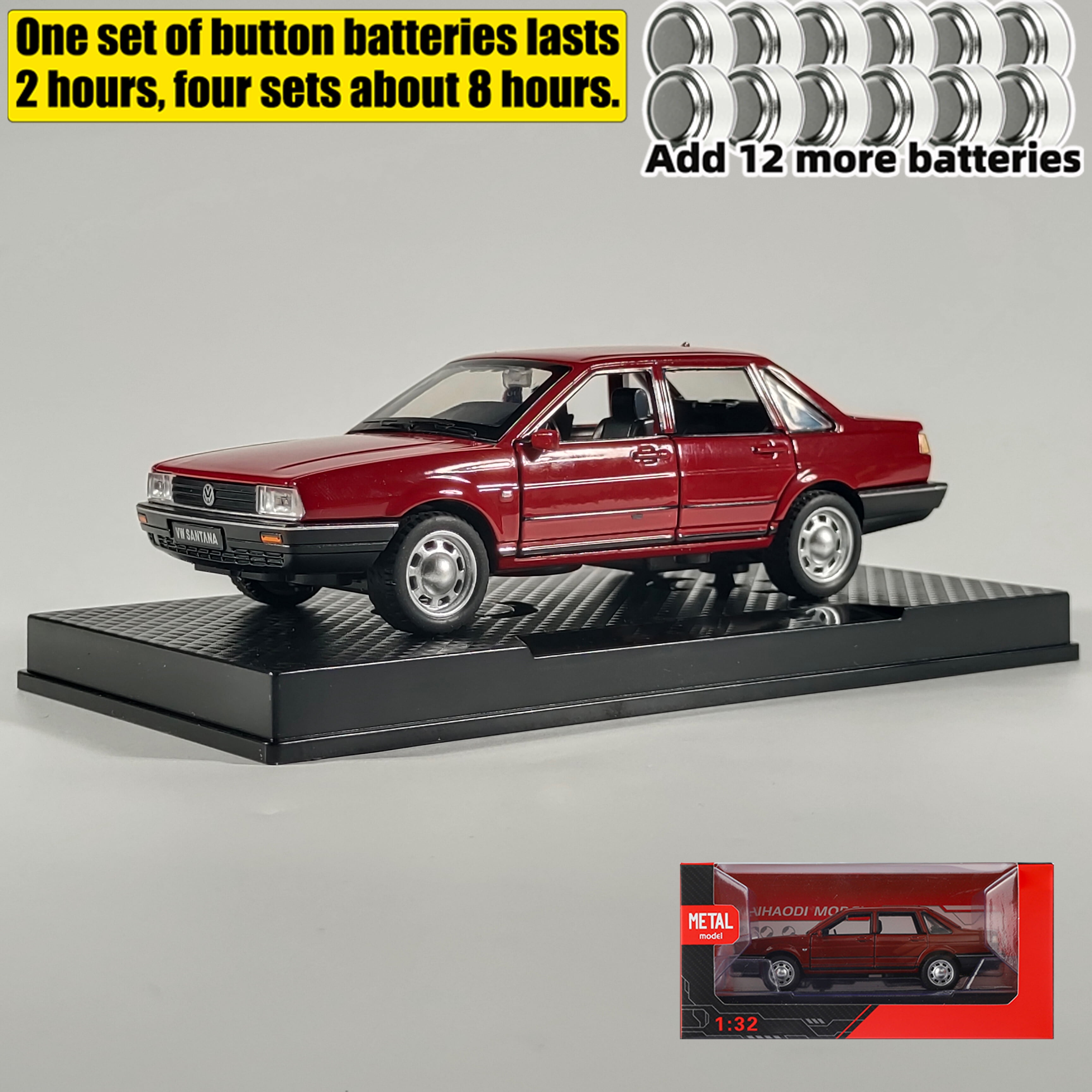 1:32 Volkswagen Santana Alloy Metal Diecast Model Car Cafe Interior ...