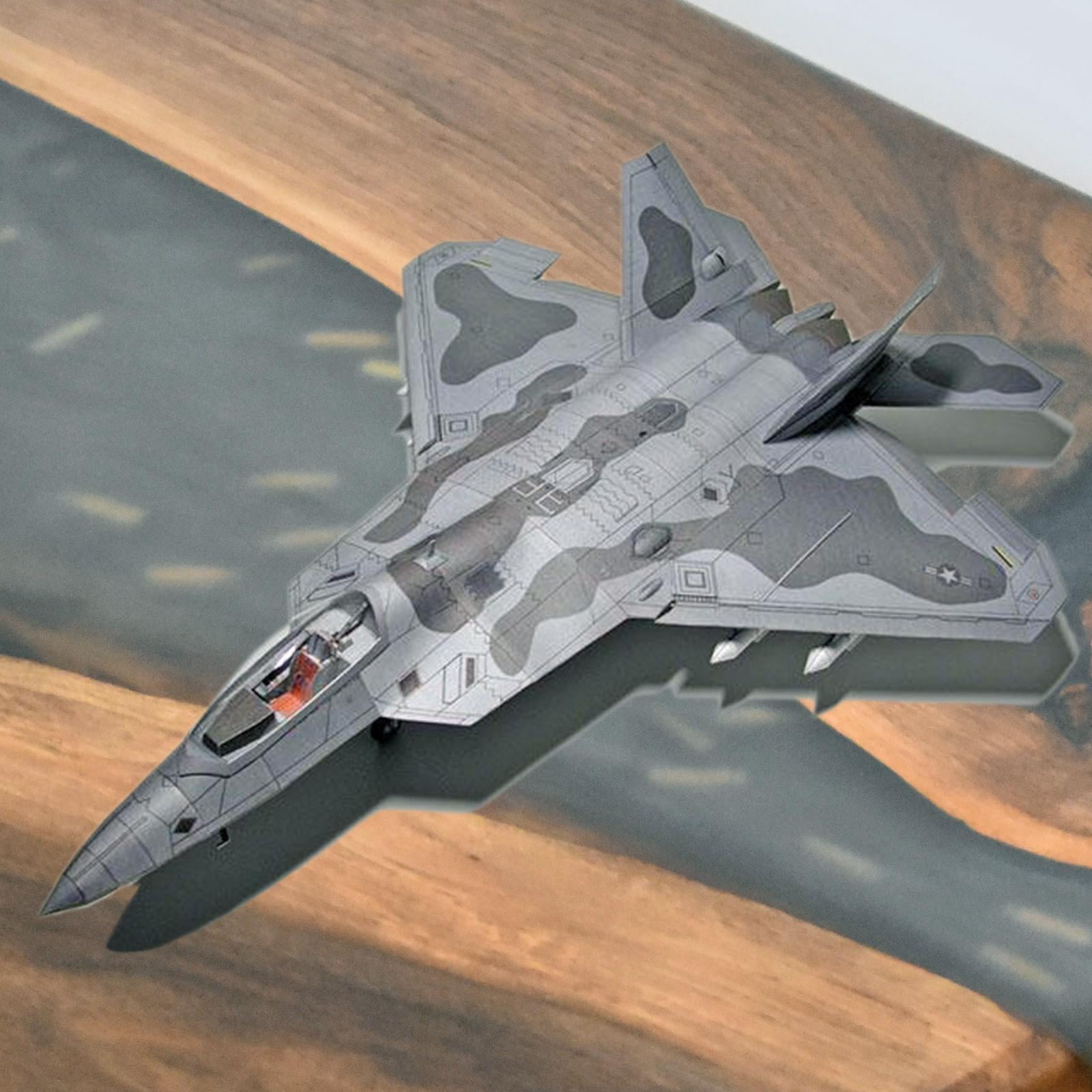 1:33 Scale 3D F22 Fighter Assemble Paper Model Building Blocks DIY Toys ...