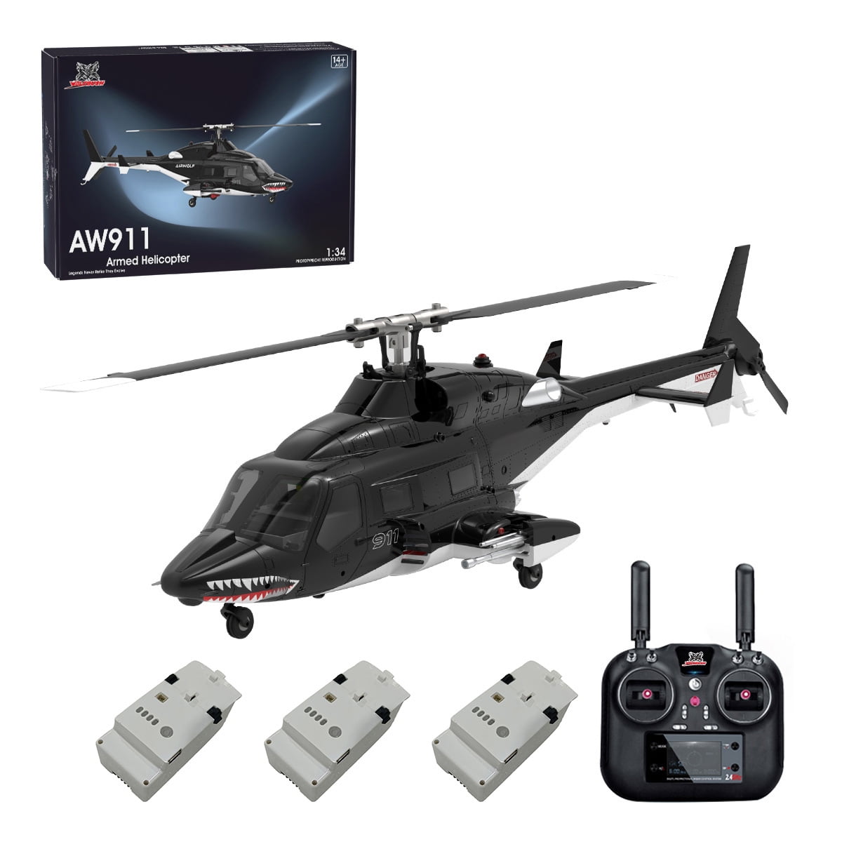 1/34 GPS RC Helicopter, 2.4GHz 9CH Flybarless RC Helicopter Model with ...