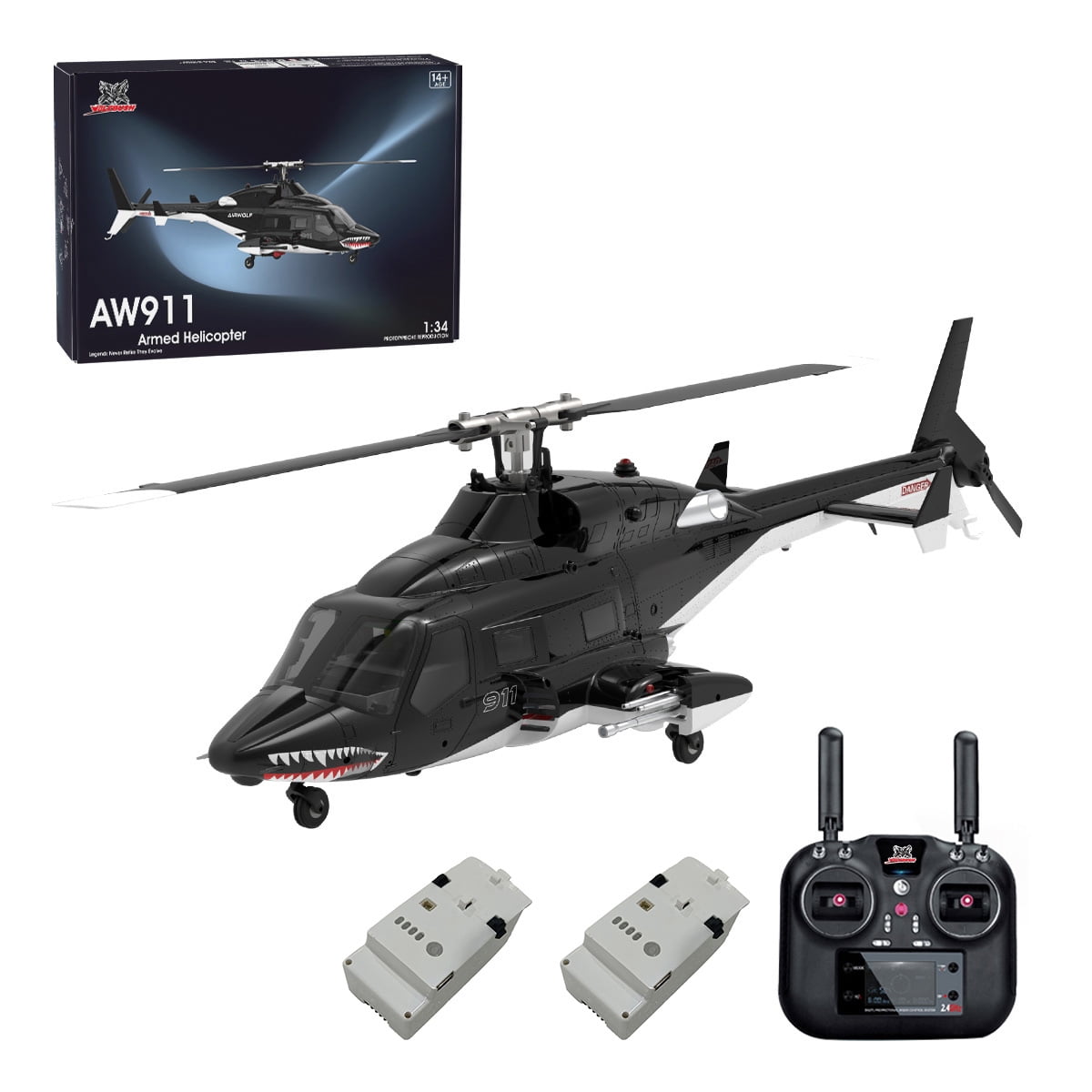 1/34 GPS RC Helicopter, 2.4GHz 9CH Flybarless RC Helicopter Model with ...