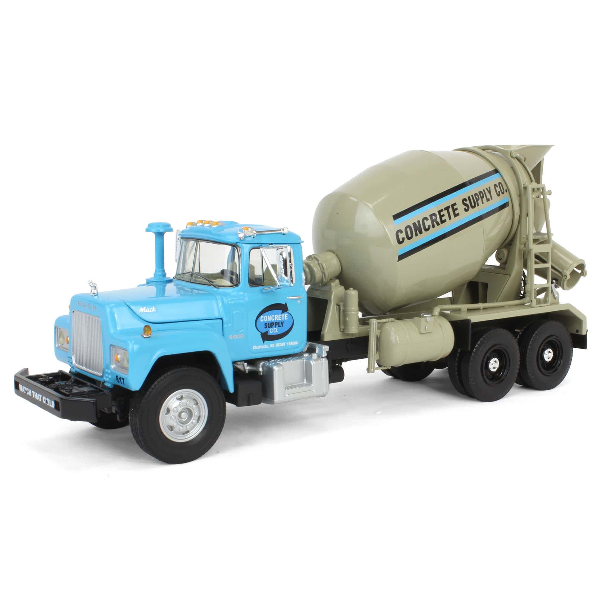 1/34 Mack R-Model Concrete Mixer Truck, Concrete Supply by First Gear ...