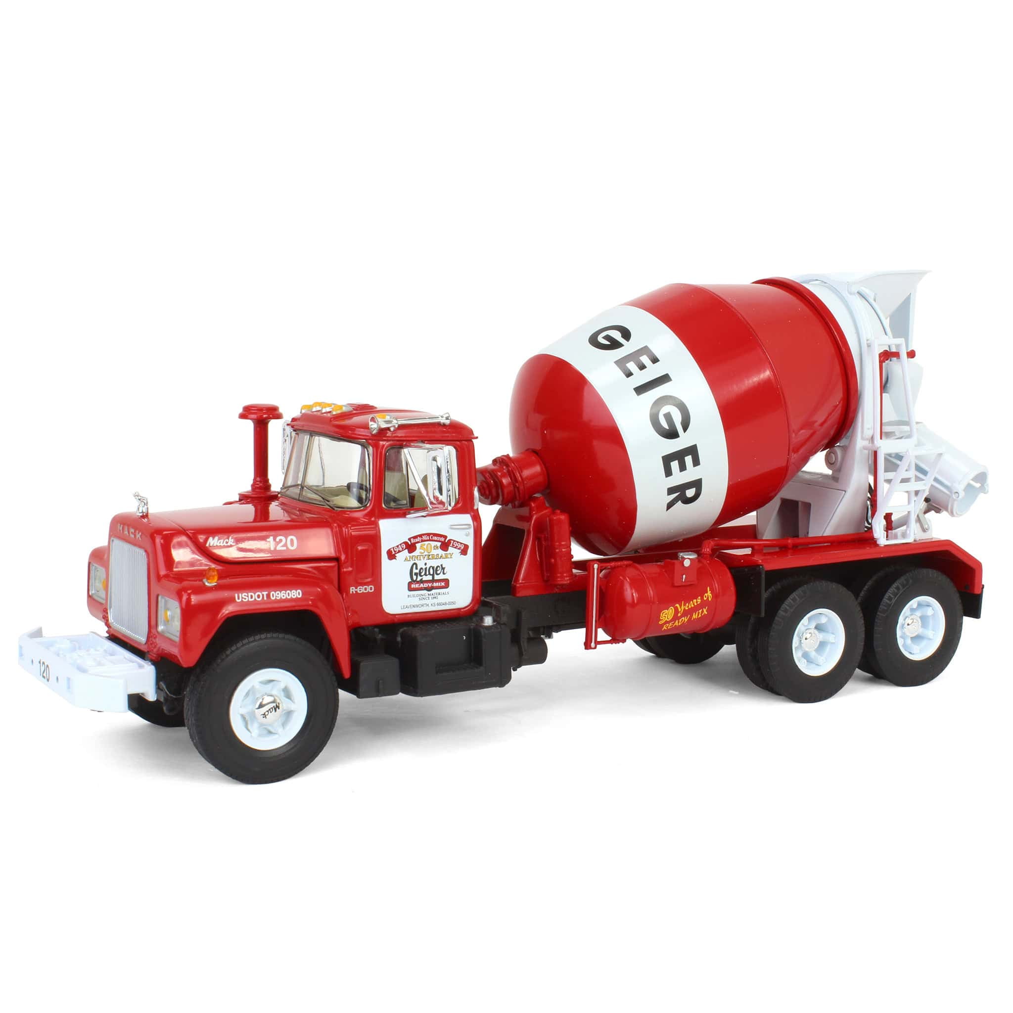 1/34 Mack R-Model Concrete Mixer Truck, Geiger Ready Mix by First Gear 19-2604 - Walmart.com