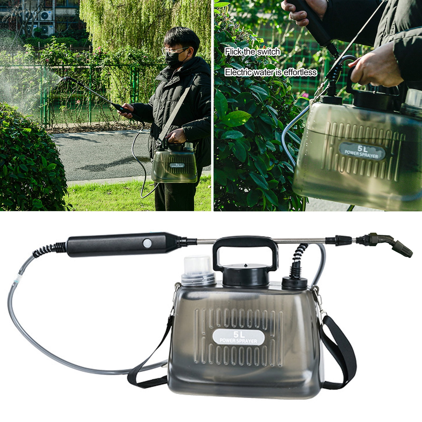 1.35/2 Gallon Electric Garden Sprayer with Telescopic Wand Self-Priming ...