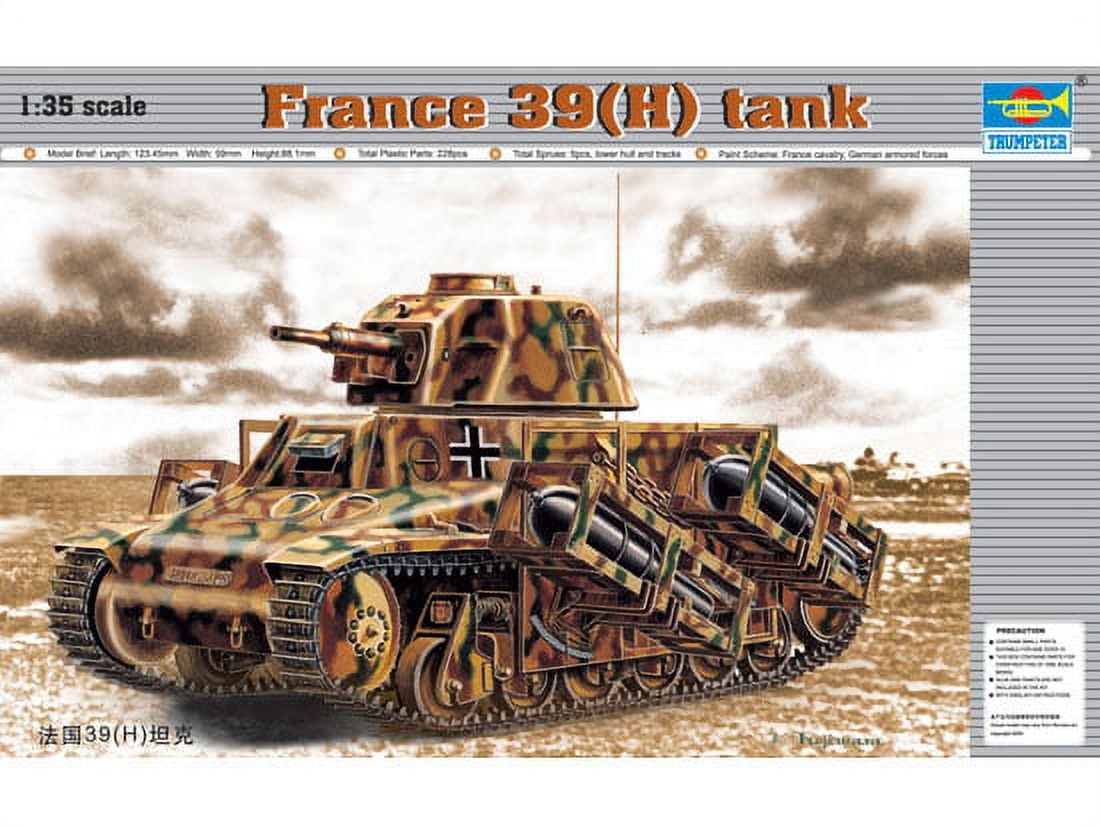 1/35 French 39(H) Tank w/37mm SA38 L/33 Long Barreled Gun - Walmart.com