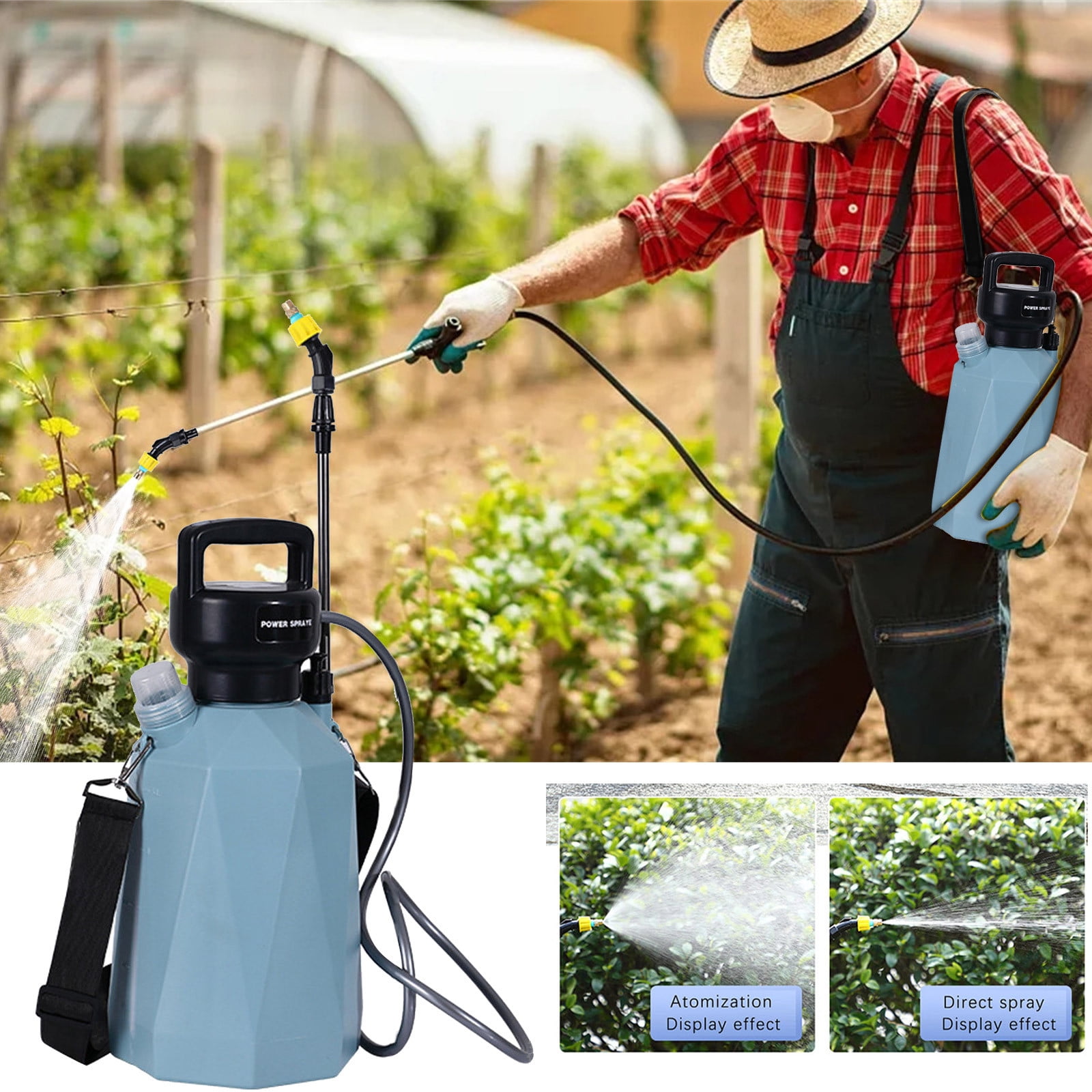JMYHOAM 1.35 Gal/L Electric Garden Spray with USB Charging Handle, Weed ...