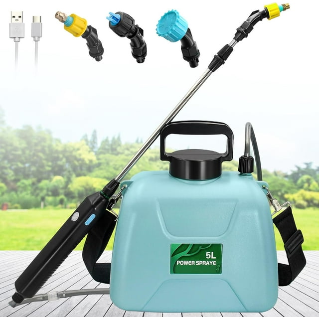1.35 Gallon Battery Powered Sprayer, Electric Garden Sprayer with 3 ...