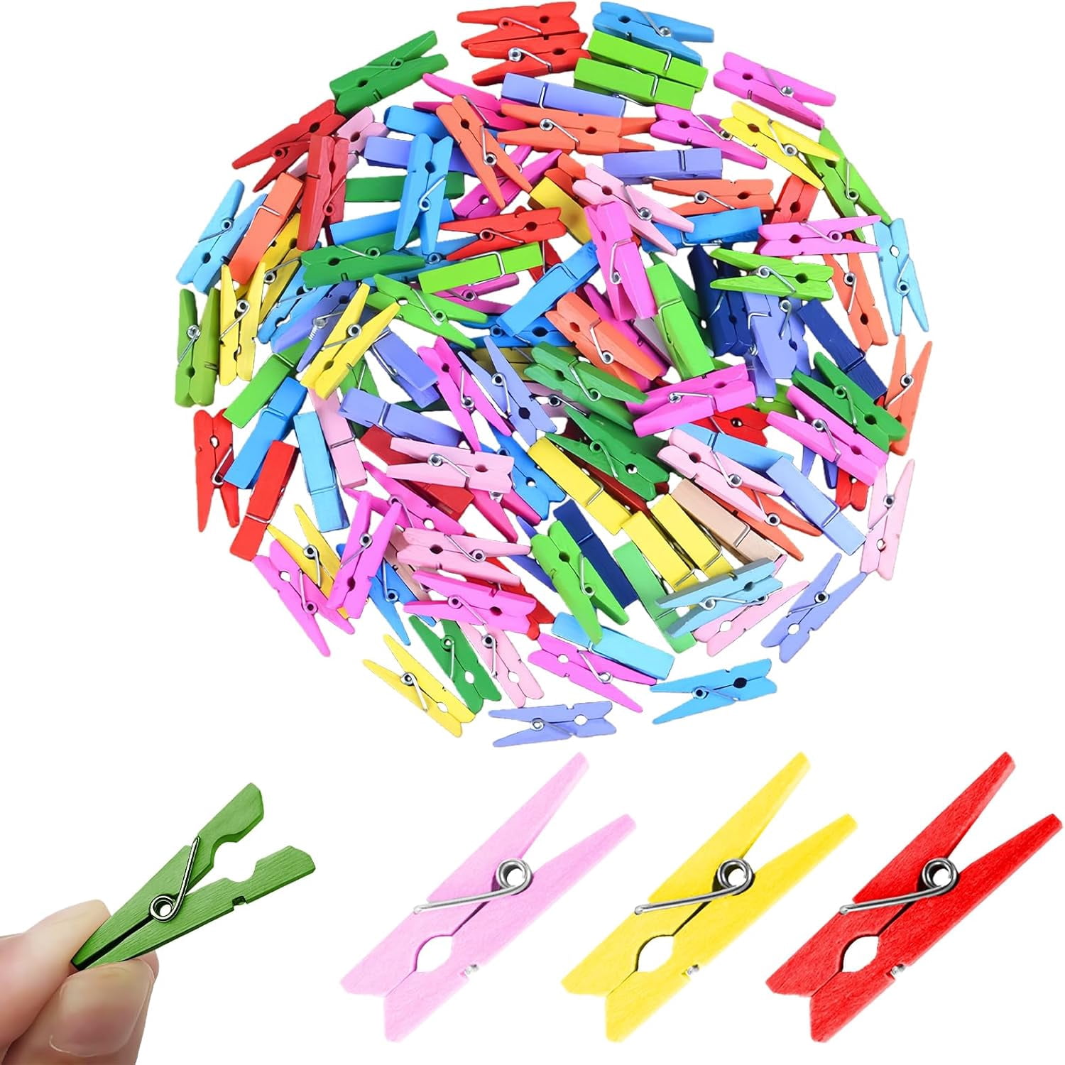 1.35 Inch Mini Clothes Pins for Photo,50 pcs Colorful Small Clothes ...