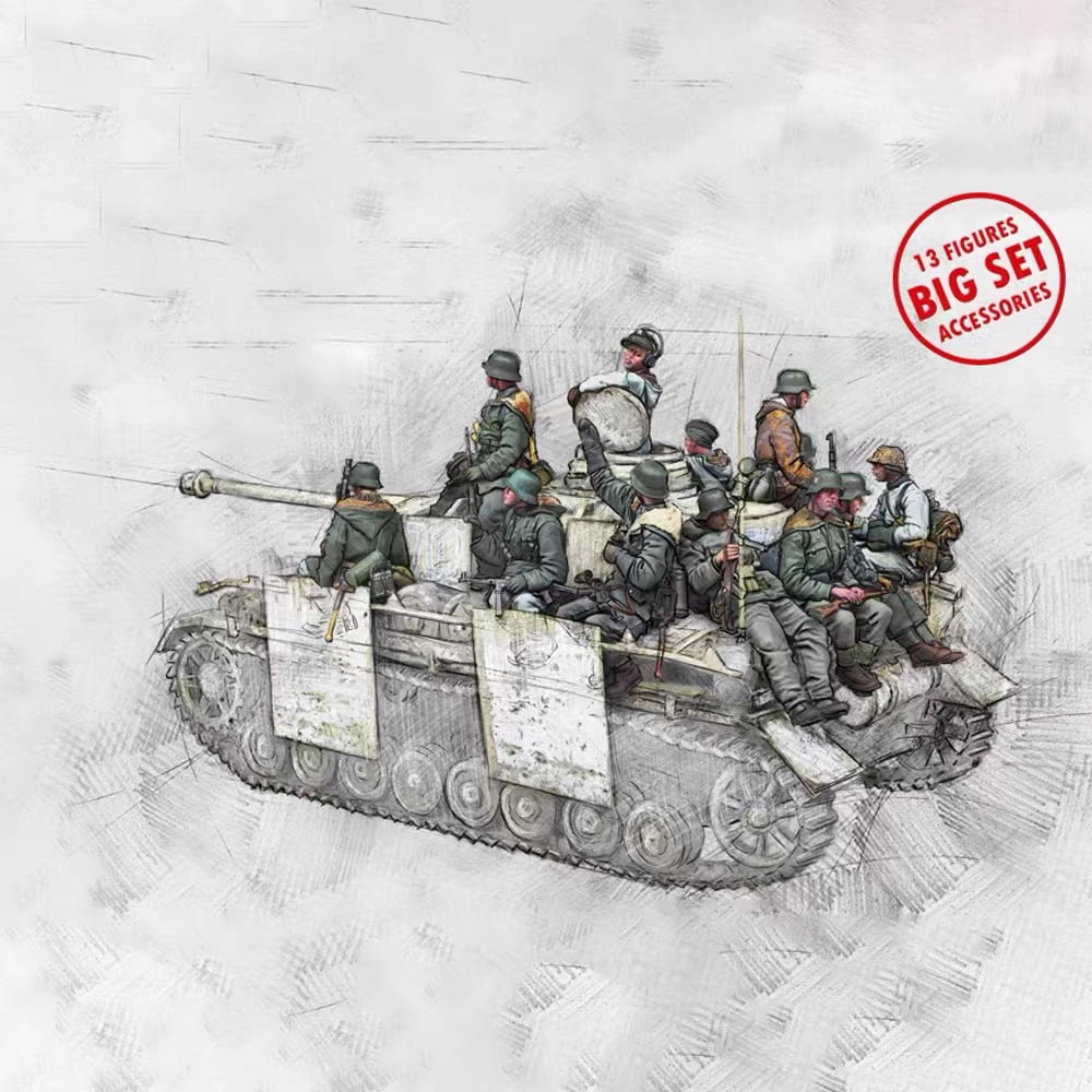 1/35 Resin Figure Unpainted Model Kit, World War II military theme, (13 ...