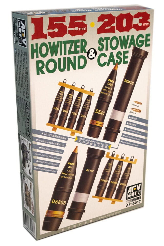 1:35 Scale 155mm 203mm Howitzer Round & Stowage Case Arms Model Kit ...