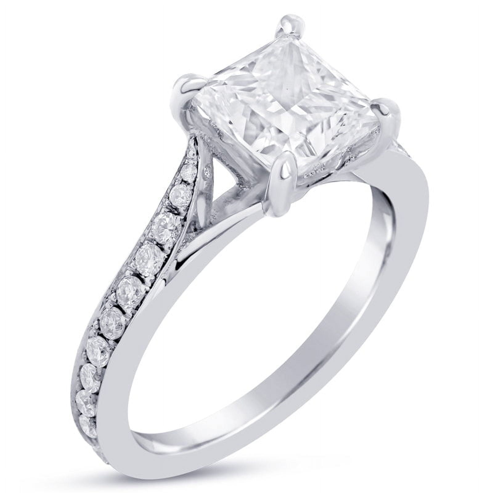 1.35CTW Princess Cut Split Shank Diamond Engagement Ring Modern P79 ...