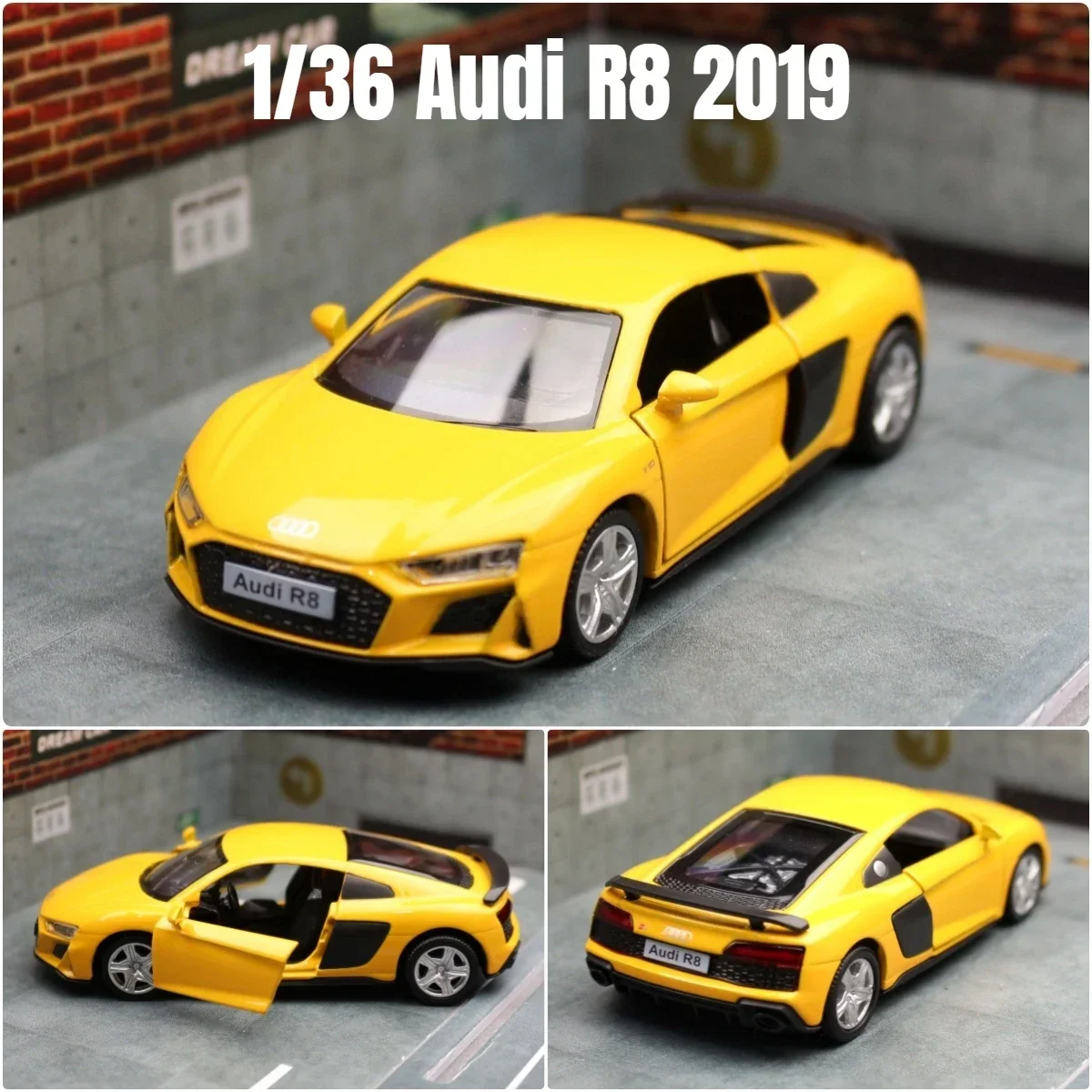 1/36 Audi R8 Coupe GT Spyder toy car model RMZ City 3 ''diecast Super ...