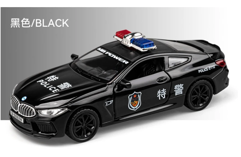 1: 36 BMW M8 alloy sports car, racing car model, sound, light and echo ...