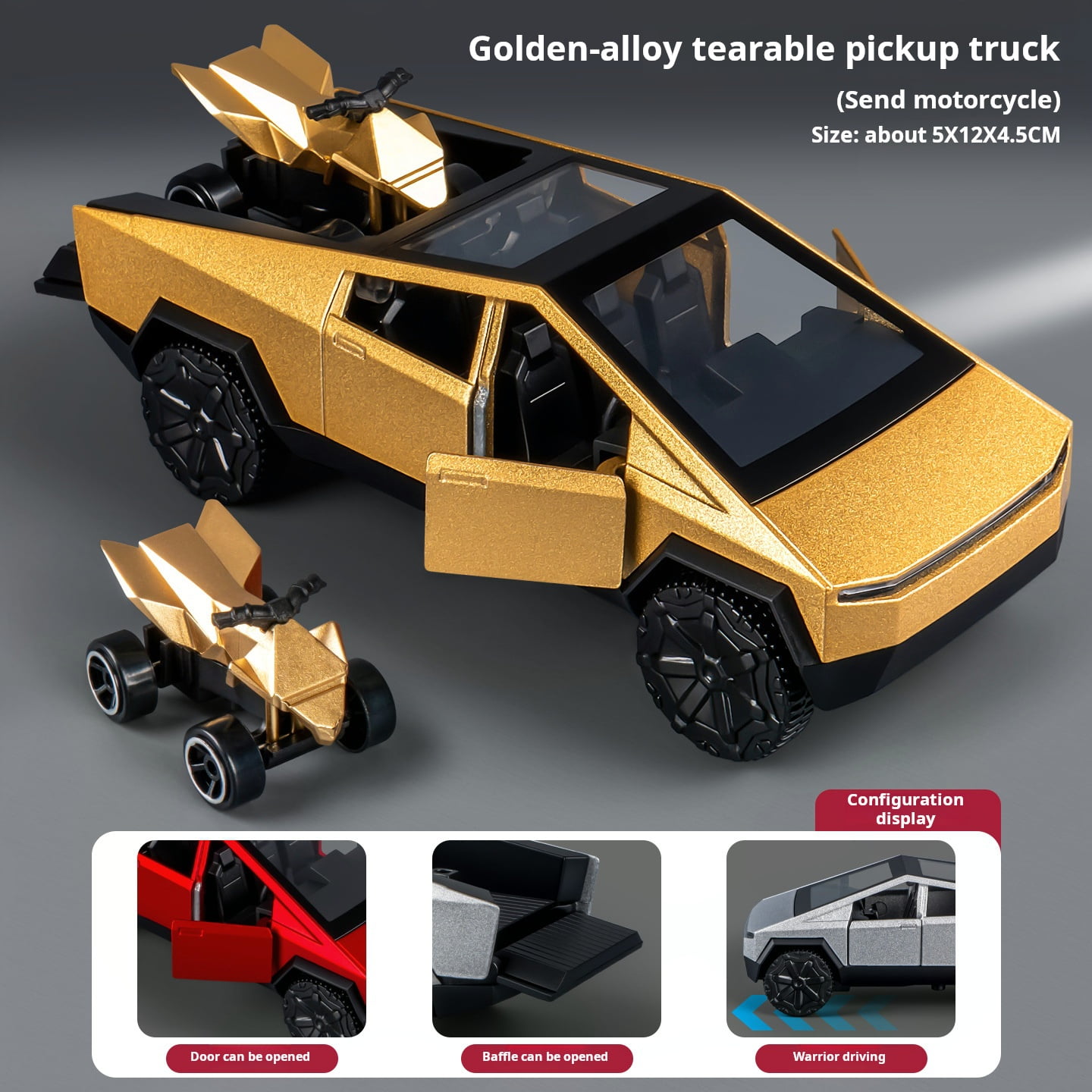 1:36 Cybertruck Toys Off Road Vehicle Die Cast Model Car Beach ...