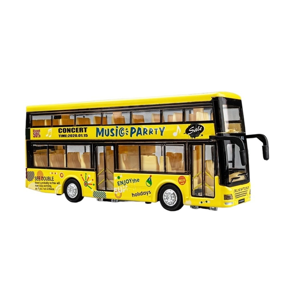 1/36 Scale Double-decker Sightseeing Bus Model Sound Light Pull Back ...