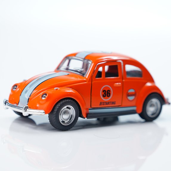1:36 Scale Orange Beetle Alloy Car Model, Double Doors Can Be Opened ...