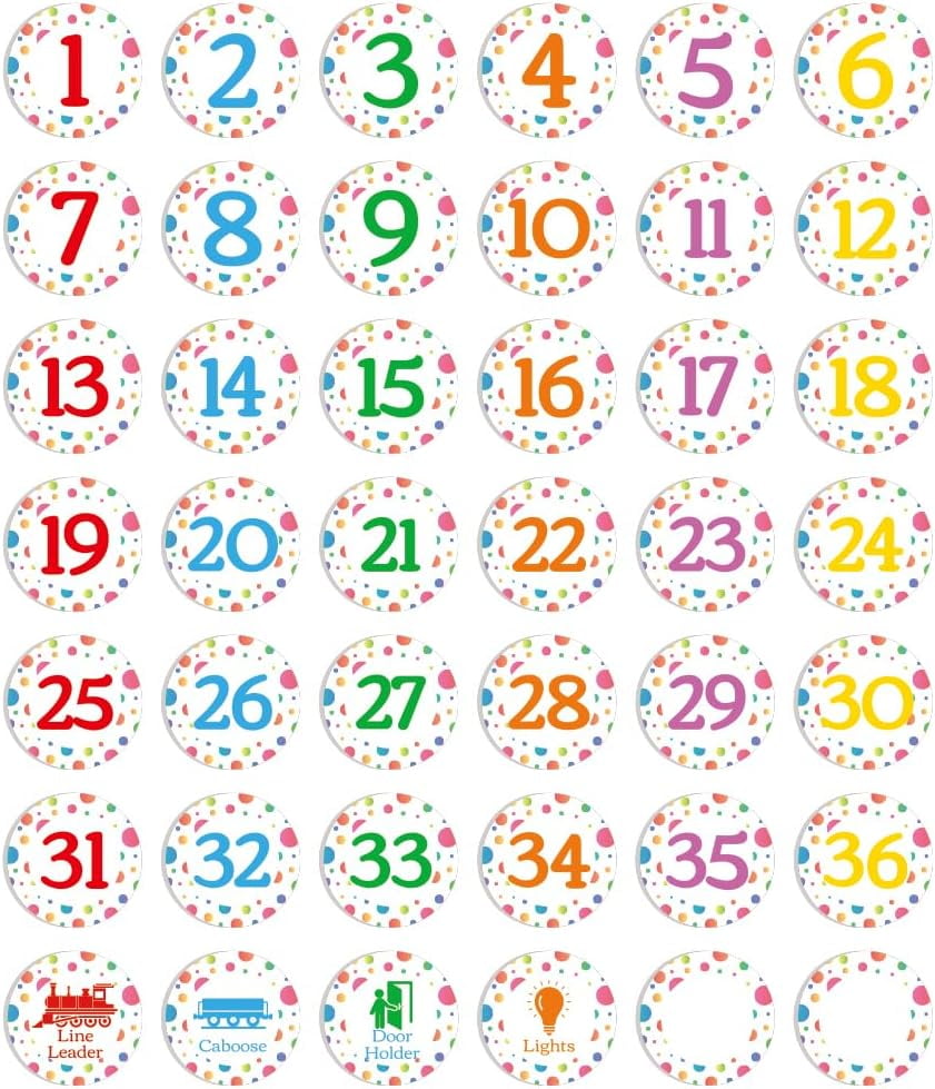 1-36 Spot Marker Sticker Polka Dot Number Floor Sticker Classroom Line ...
