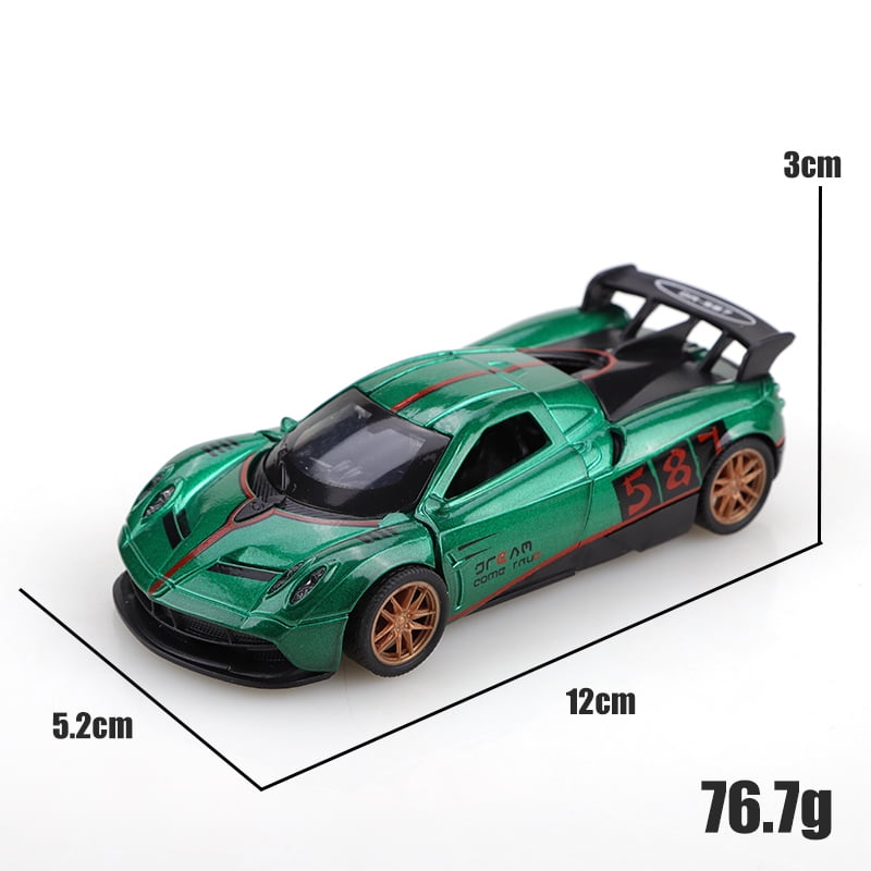 1.36 alloy Pagani pullback racing car toy, cool three-door alloy ...