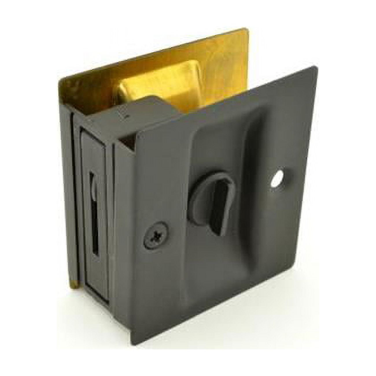 1.375 in. Thick Door Privacy Pocket Door Lock Square Cutout, Satin ...