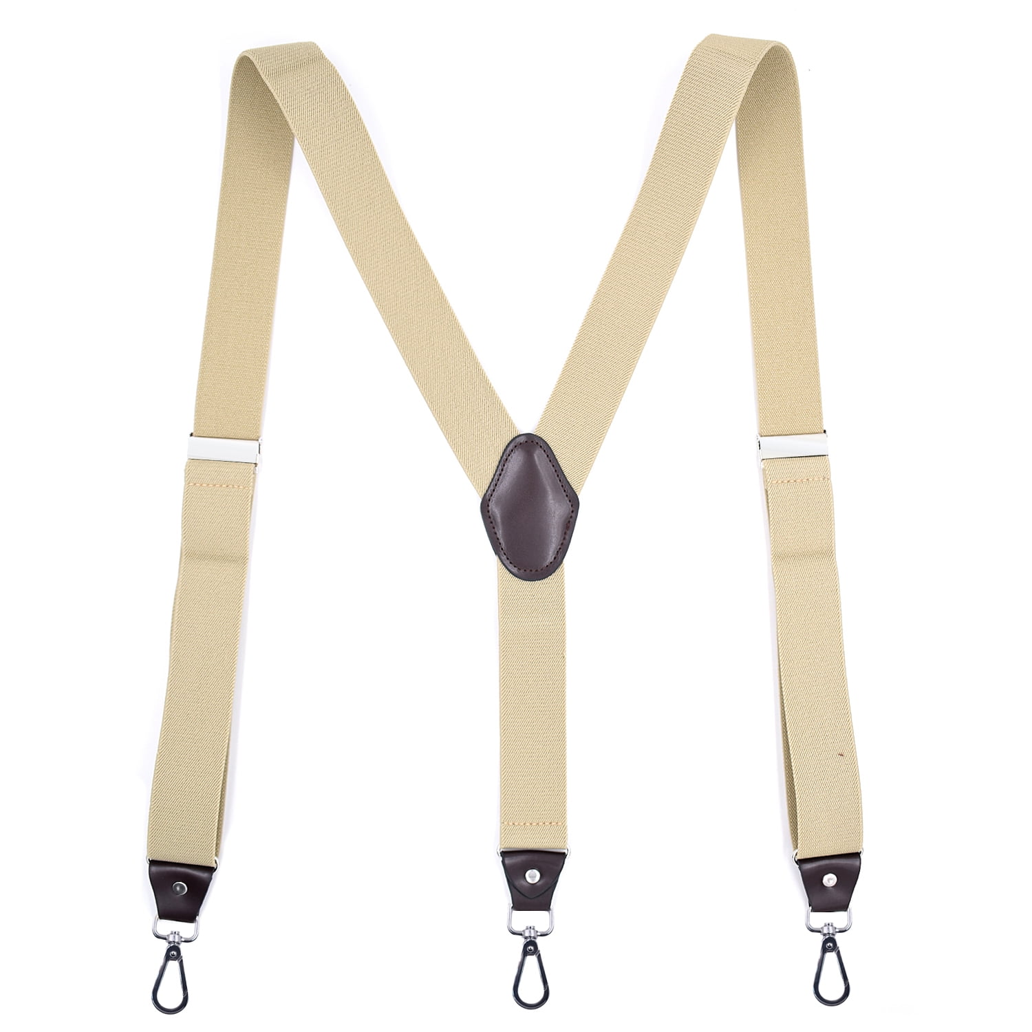 1.38 Inch Khaki Work Suspenders for Men Full Elastic Y Shape Heavy Duty ...