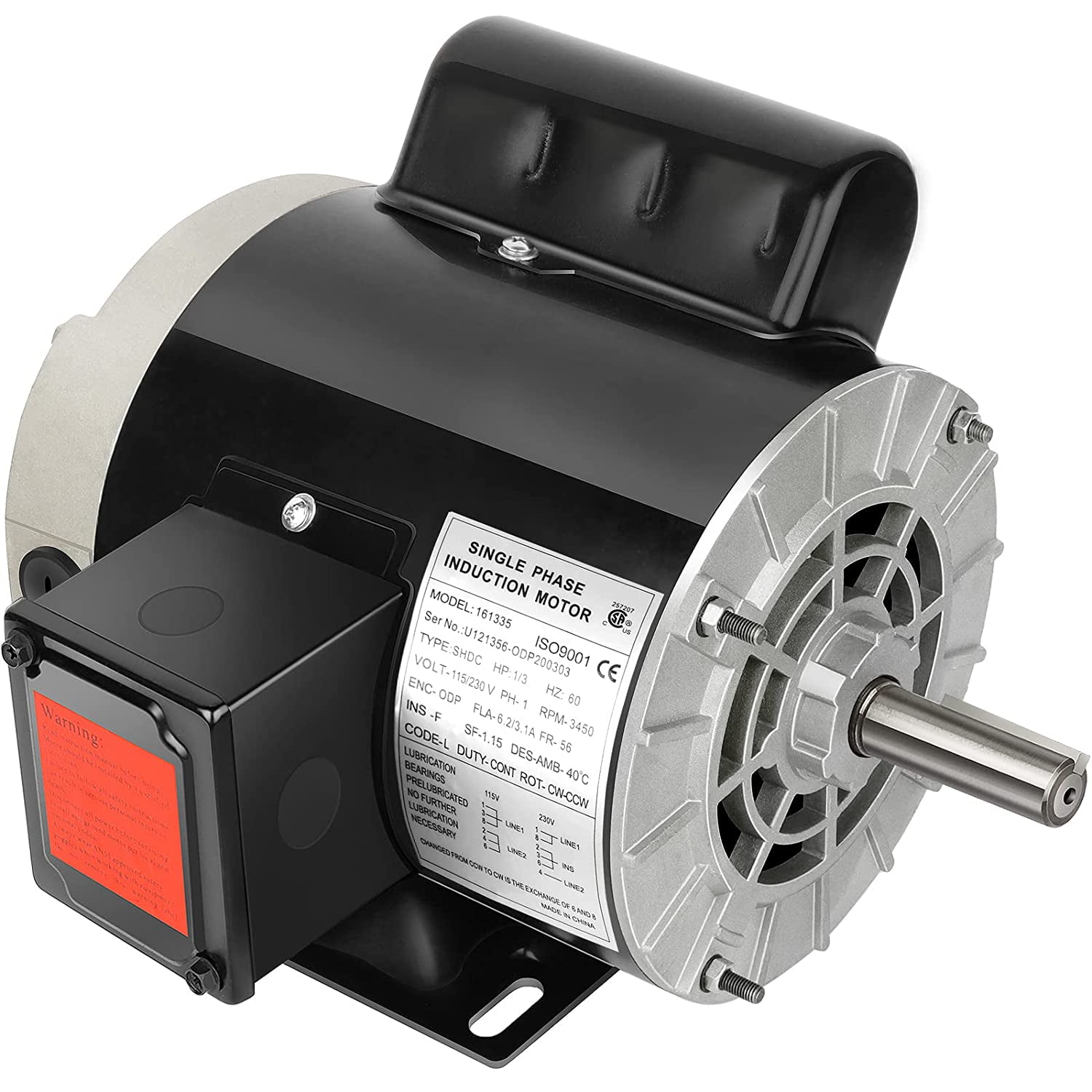 1/3HP Electric Motor General Purpose Single Phase Motor 3450RPM 115 ...