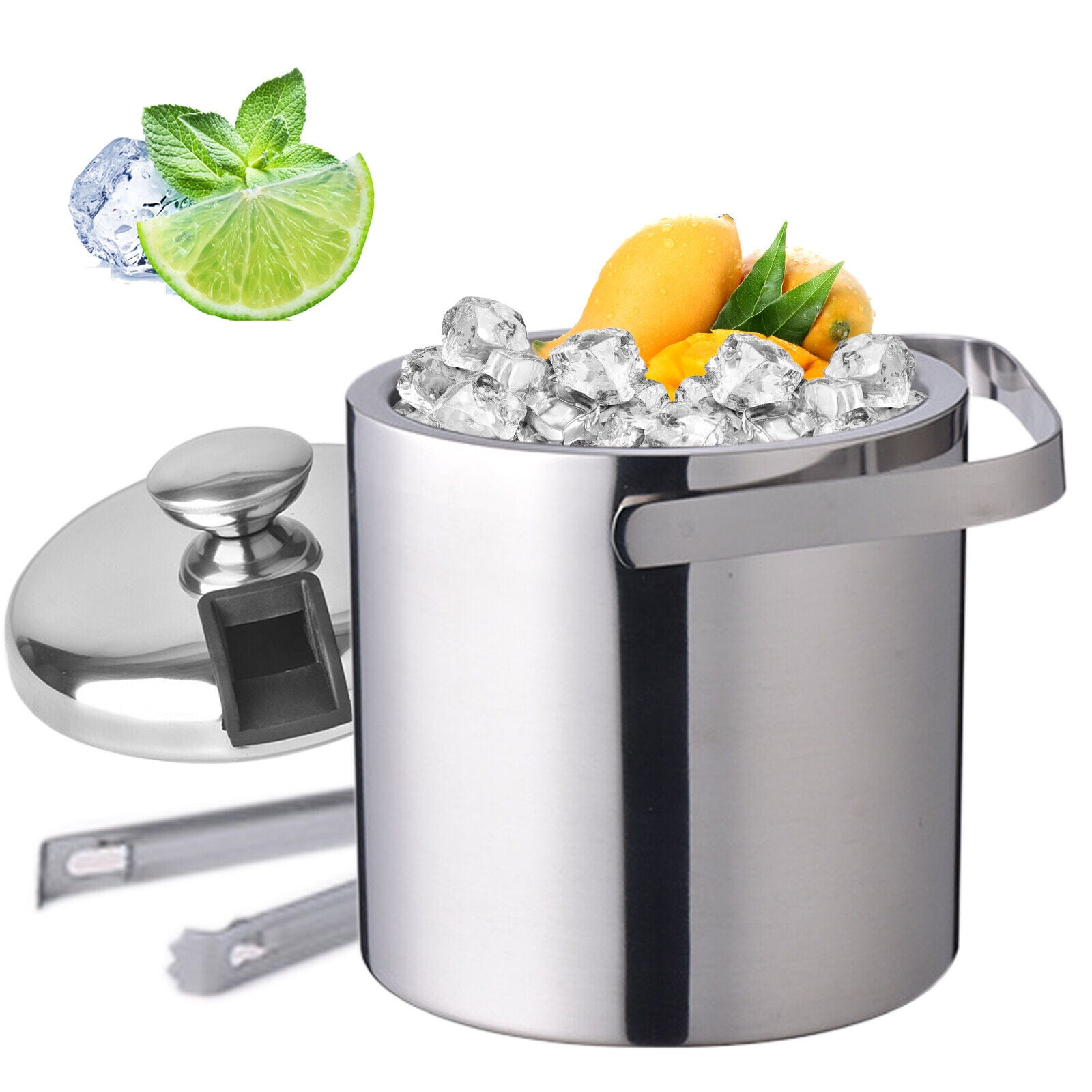 Stainless Steel Double Wall Insulated Ice Bucket - Walmart.com