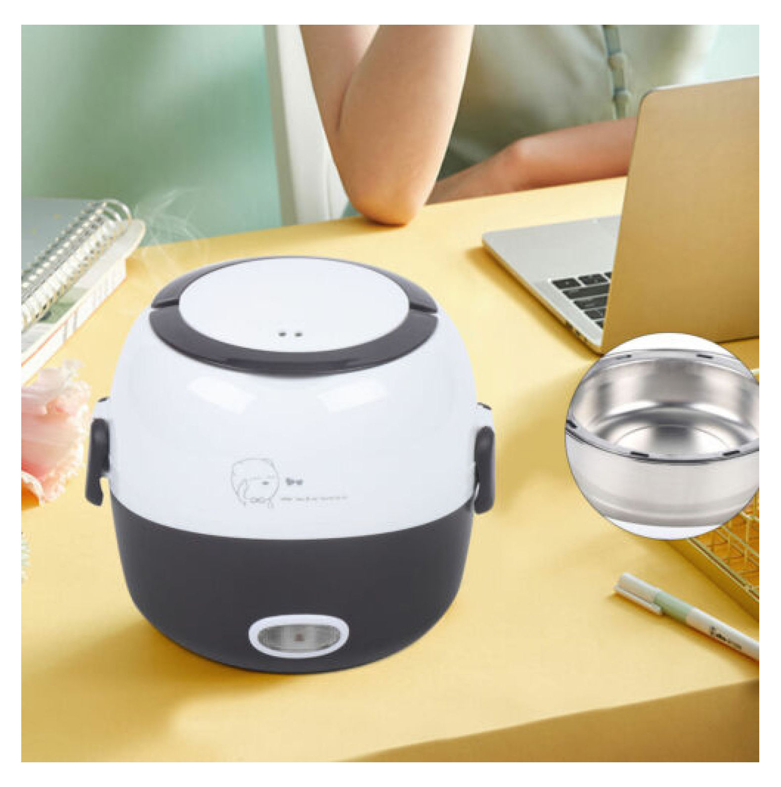 1.3L Electric Lunch Box Steamer Pot Rice Cooker Food Warmer Steamer ...