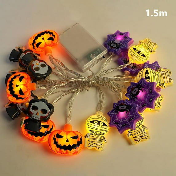 (1.3M)Halloween Decoration LED String Lights,Pumpkin Ghost Spider Web ...