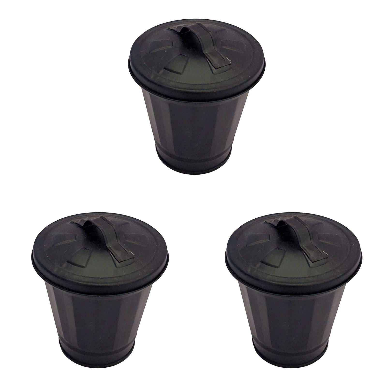 1-3PC Mini Can with Lid Small Desktop Garbage Bin Compact Creative ...