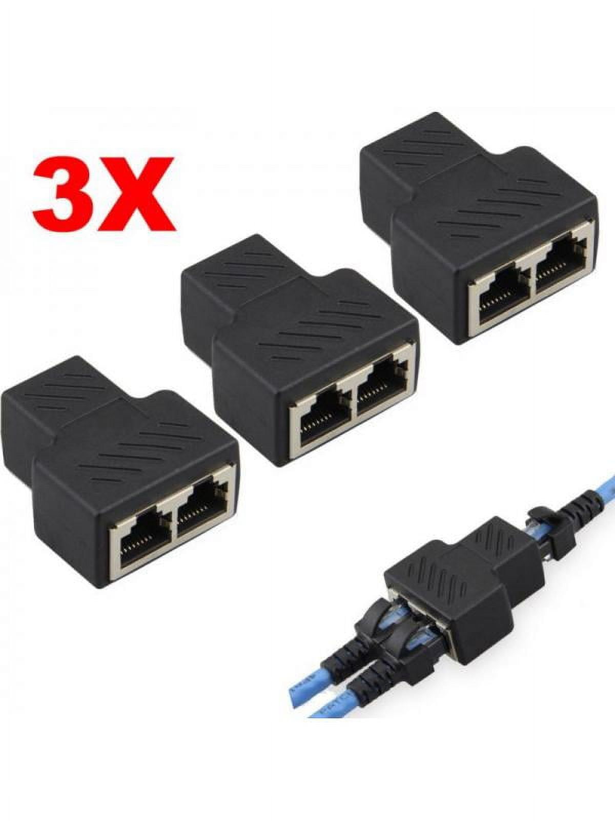 1/3PCS RJ45 Ethernet LAN Network Y Splitter 2 Way Adapter 3 Ports ...