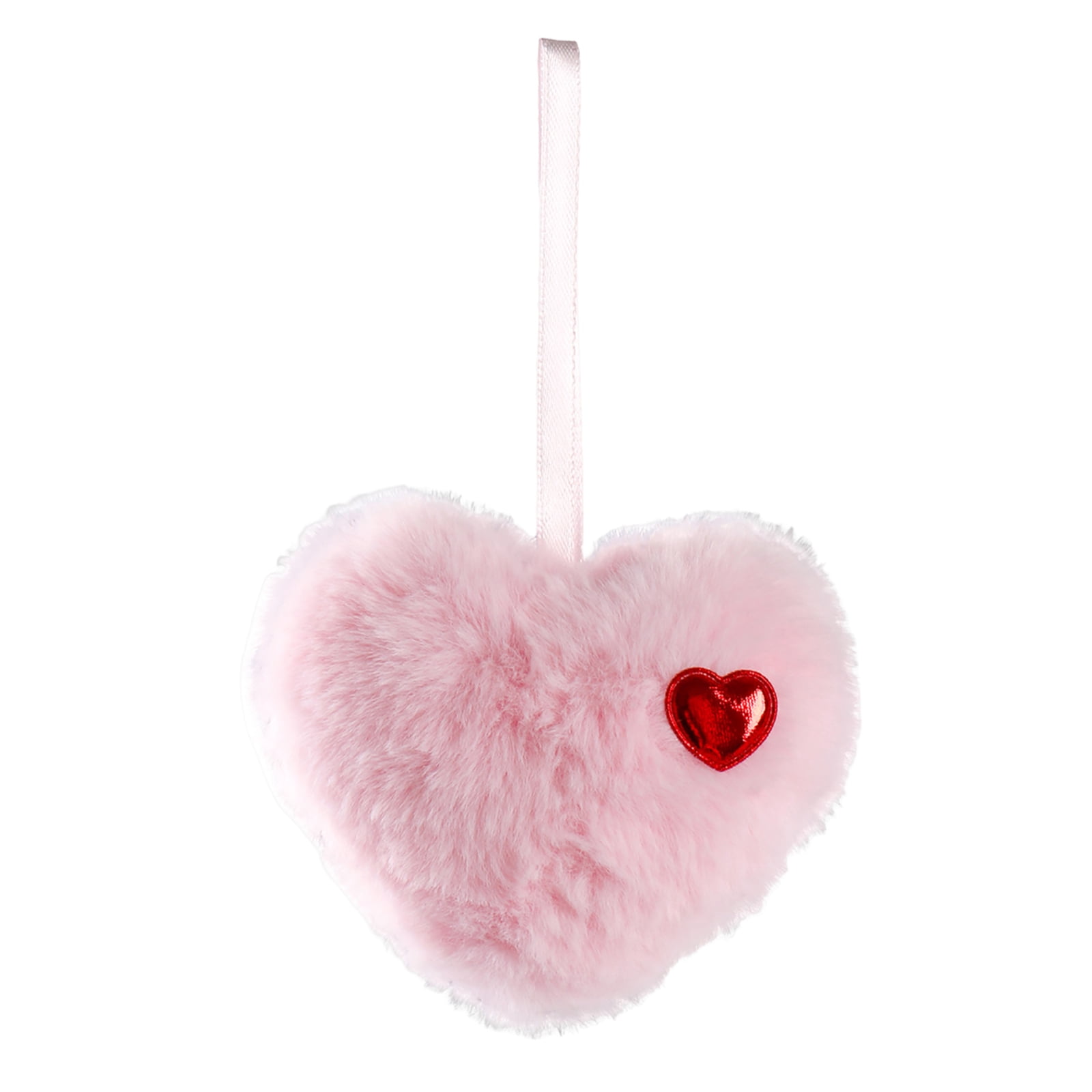 1/3PCS Valentine's Day Plush Heart Ornaments Fuzzy Heart Decor with Red ...