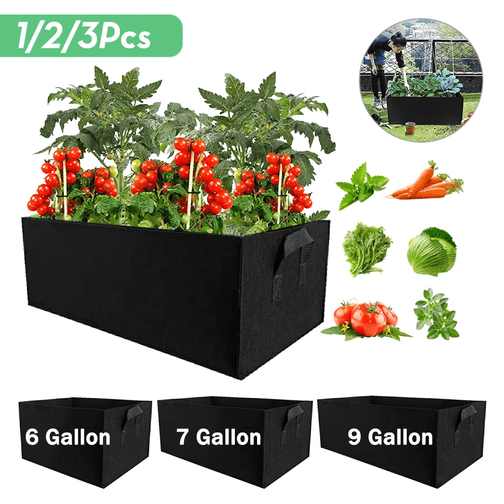 1-3Pack Plant Grow Bags Garden Bed with Handle for Vegetable Herbs ...