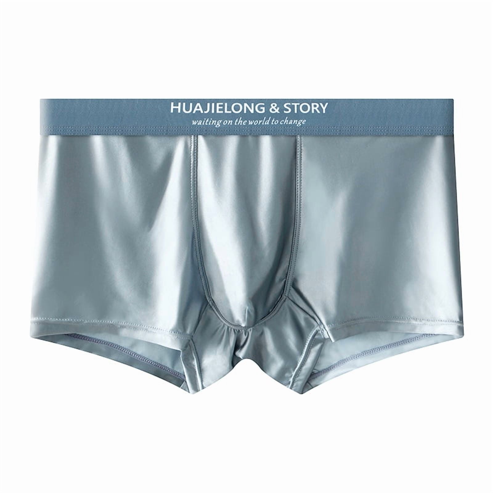 1/3Pcs Breathable Thin Satin Silk Boxer Briefs Seamless Mid Waist Ice ...