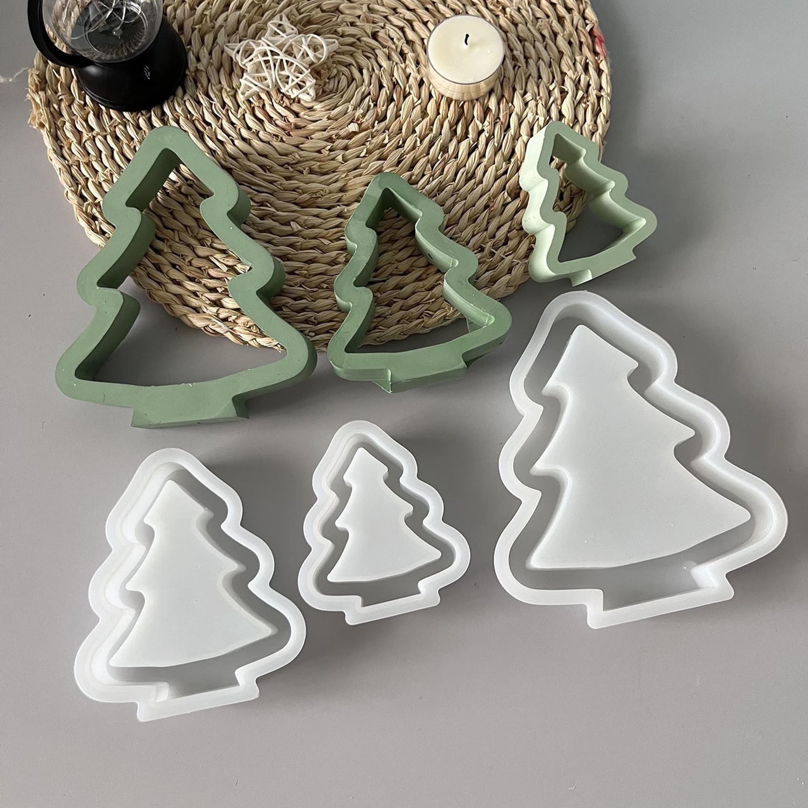 1/3Pcs Christmas Tree Silicone Mold DIY Handmade Hollow Xmas Tree ...