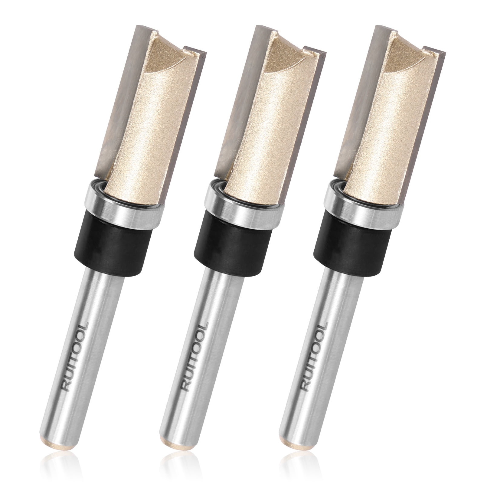 1/3Pcs Flush Trim Router Bit 1/4inch Shank Bearing Trimming Cutter ...