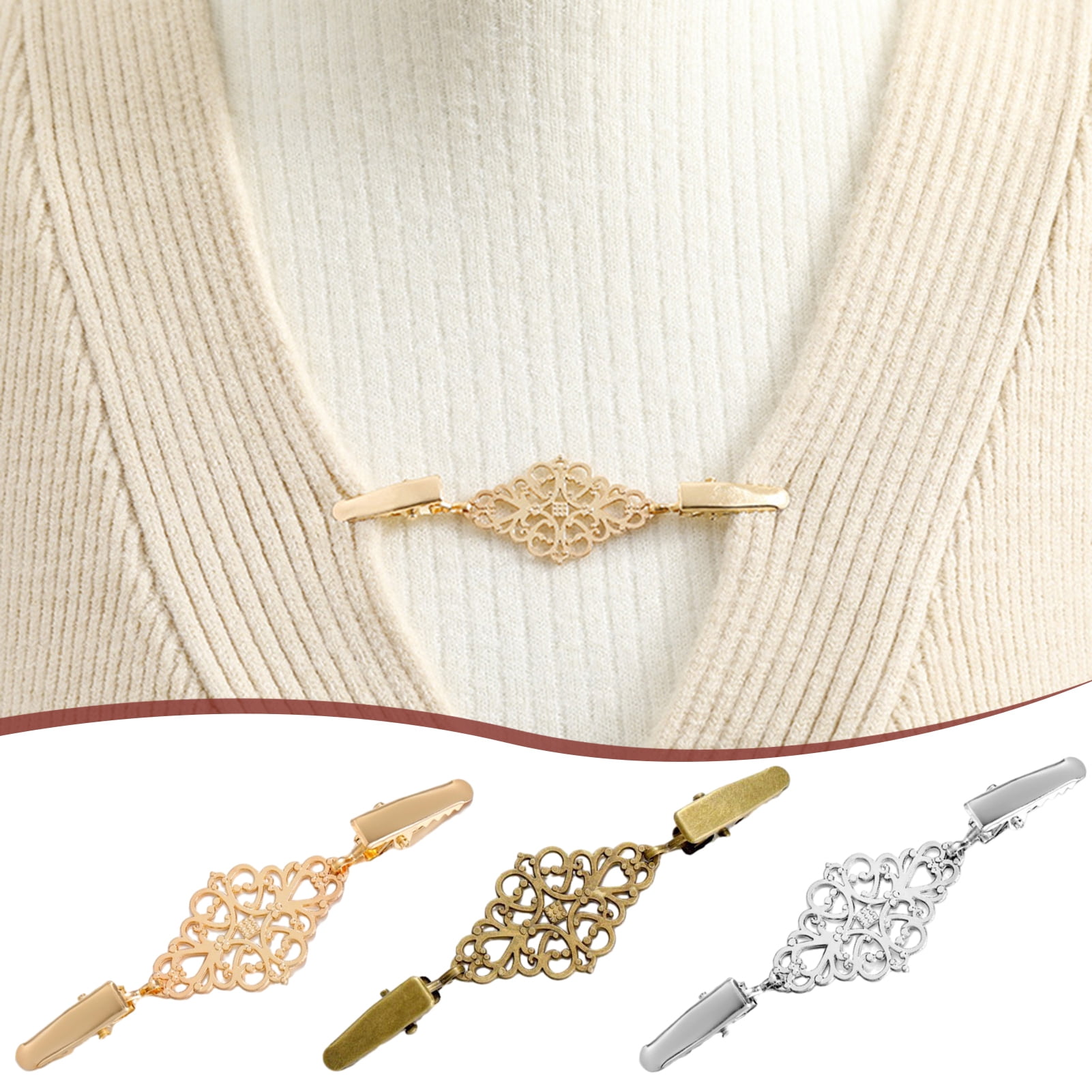 1/3Pcs Sweater Clips Geometric Design Alloy Clips Sweaters Dresses ...