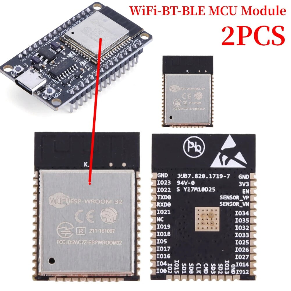 1-3Set ESP32 WROOM-32 CH340C Development Board TYPE-C Micro USB WiFi ...