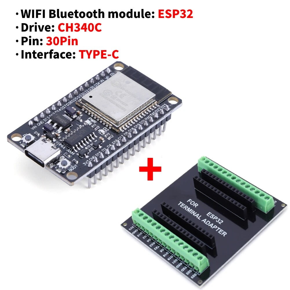 1-3Set ESP32 WROOM-32 CH340C Development Board TYPE-C Micro USB WiFi ...