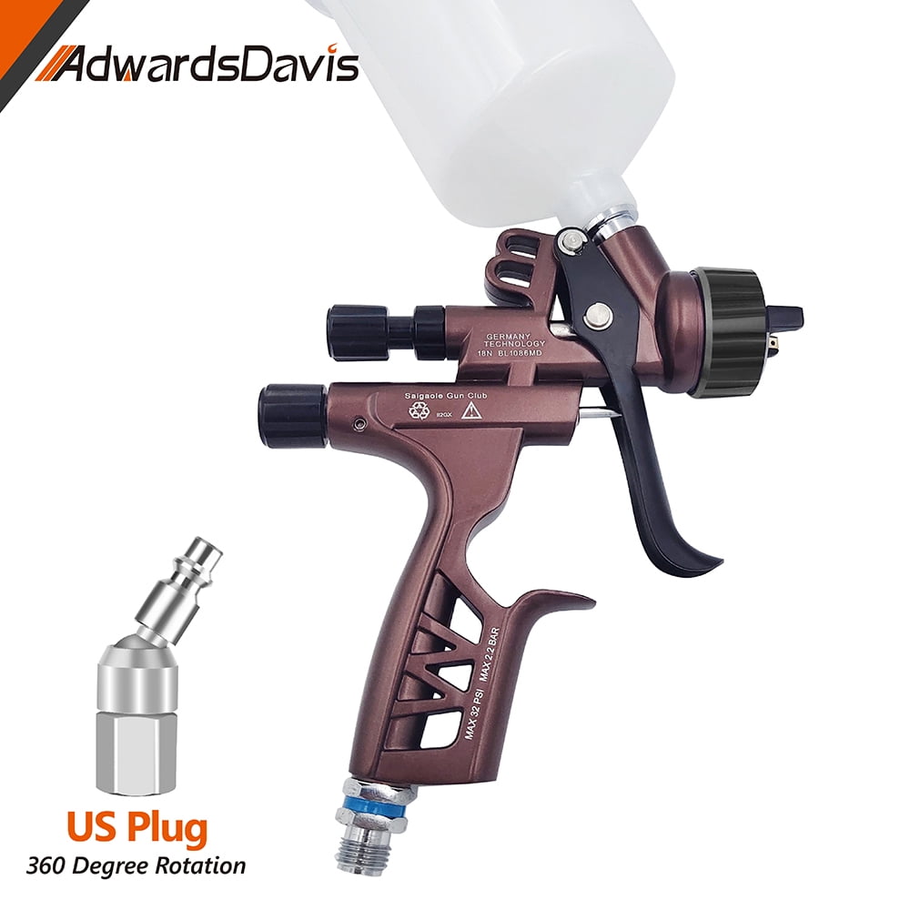 Saigaole 1.3mm HVLP Pneumatic Spray Gun, 600ml, Aluminum Body with ...