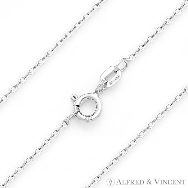 1.3mm Thin Diamond-Cut Cable Chain Link Necklace in .925 Sterling ...