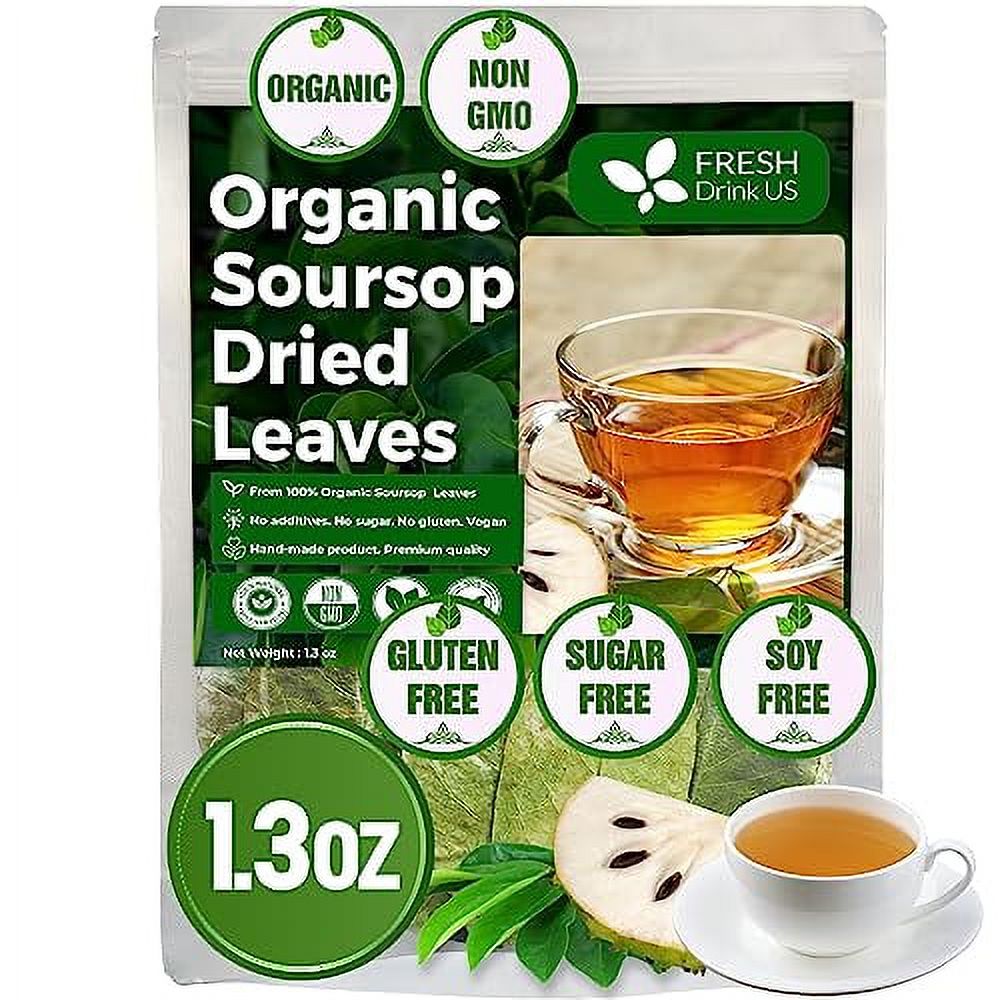 1.3oz Premium Soursop Graviola Dried Leaves, Pure, Organic, Non GMO ...