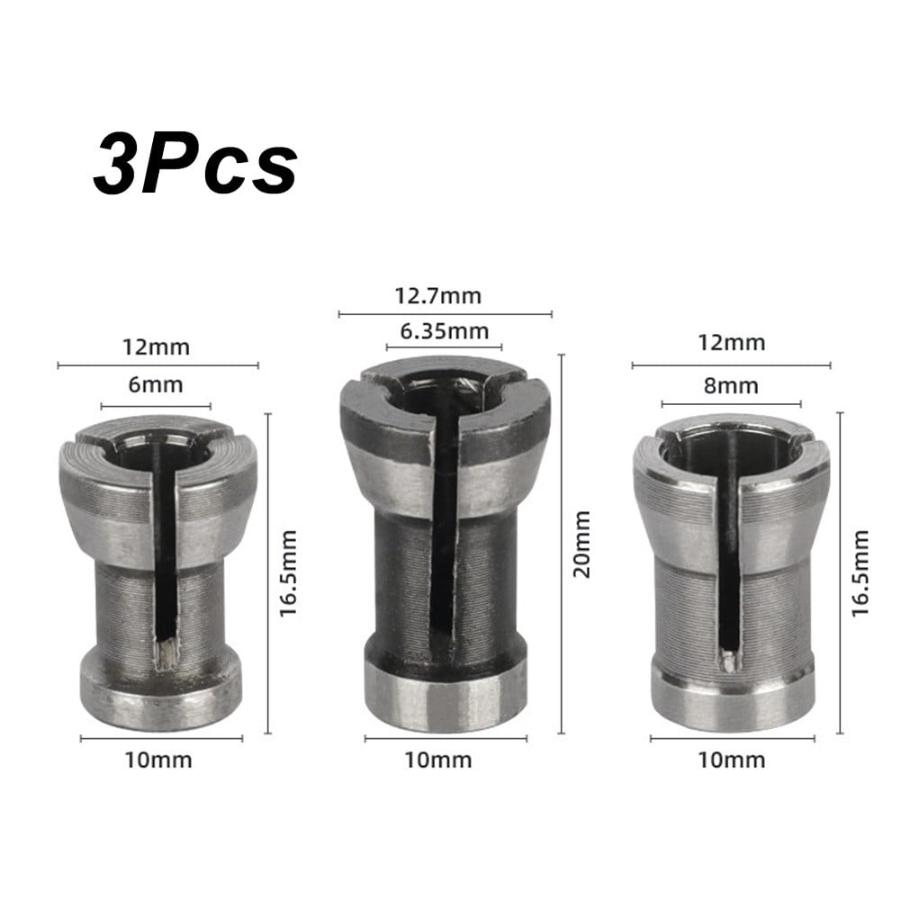 1/3pcs 6/6.35/8mm Collet Chuck For Engraving Trimming Machine Electric ...