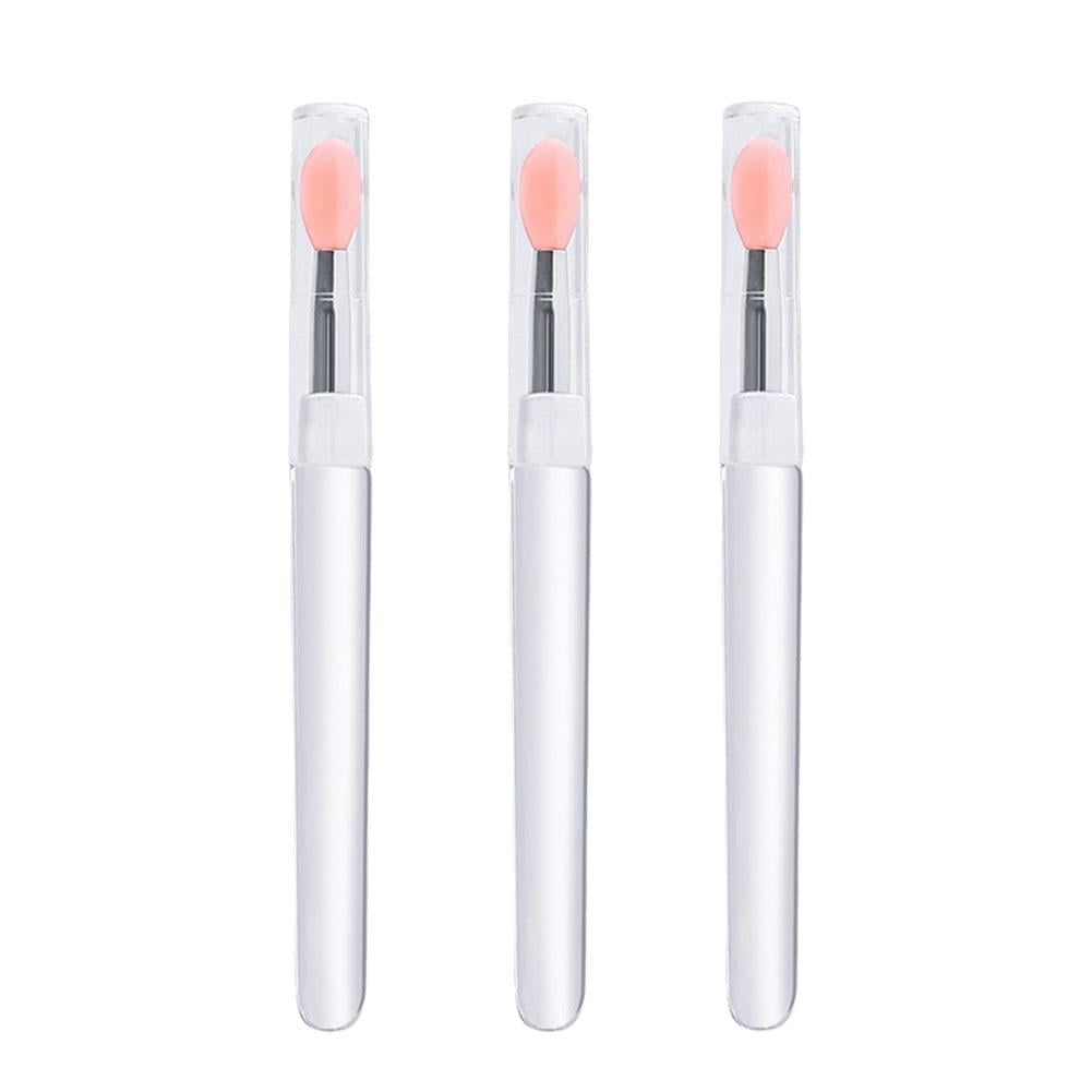 1/ 3pcs Portable Silicone Lip Brush with Cover Mini Professional Lip ...
