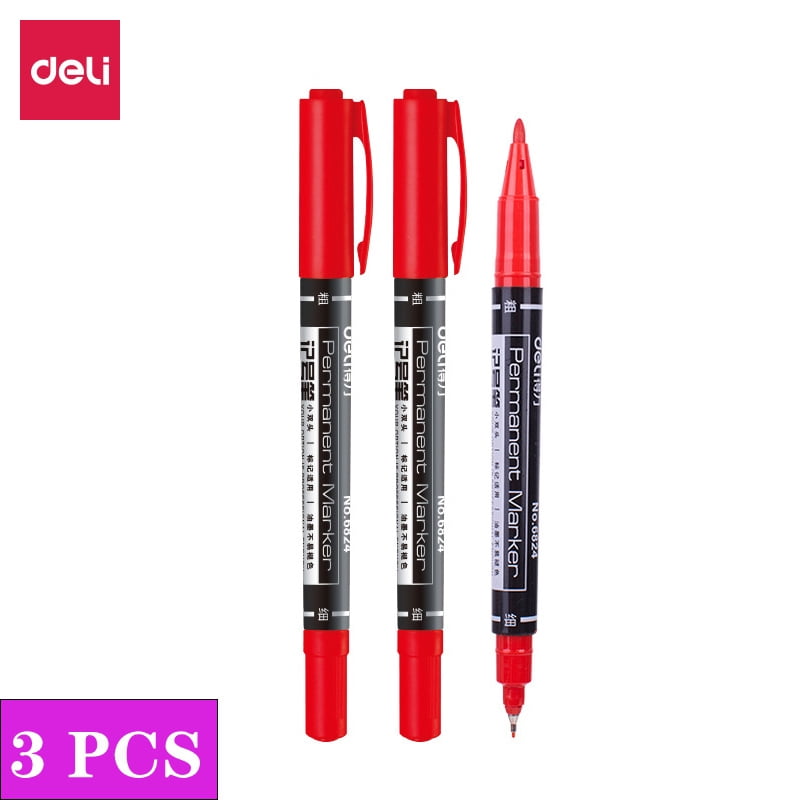 1/3pcs/set Twin Tip Permanent Markers, Fine Point, ( Black, Blue, Red ...