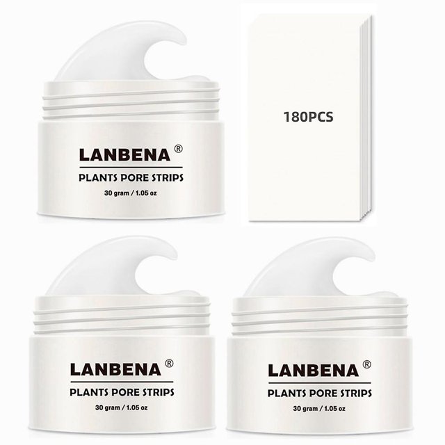 1 3x Lanbena Blackhead Remover Cream Paper Plant Pore Strip Nose Acne