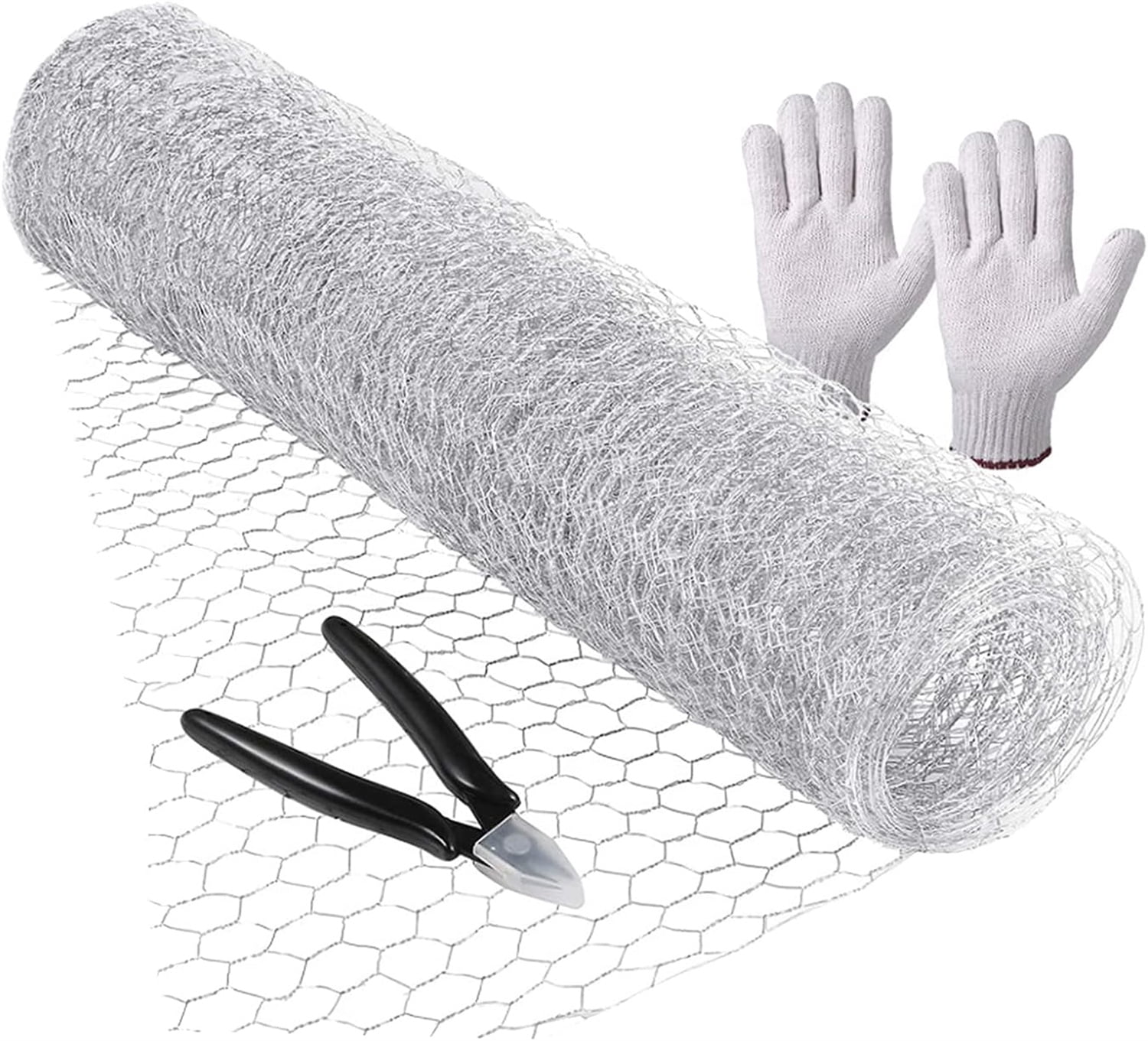 1.3x16.4 Ft Chicken Wire,Hexagonal Coated Galvanized Wire with a Pair ...
